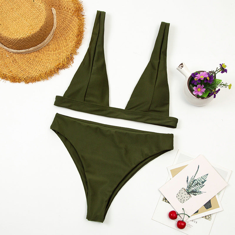 Bikini Deep V High Waist Two Piece Brazilian Swimwear Bathing Suit Lofty Athletics